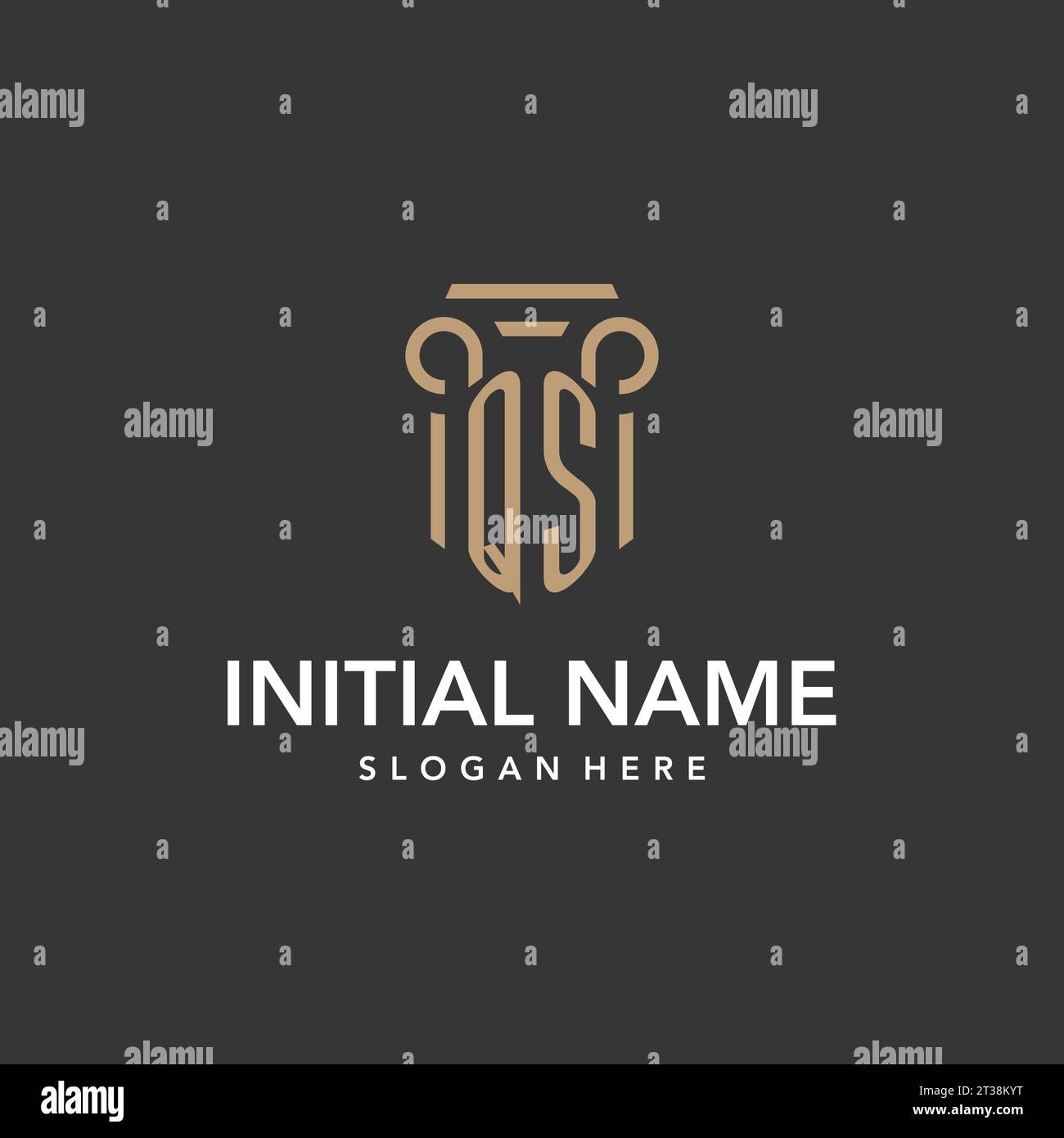 QS logo monogram with pillar style design vector Stock Vector Image ...