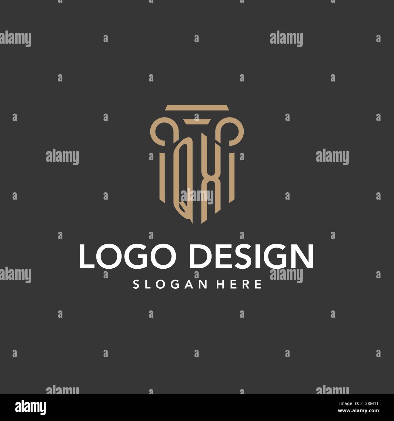 QX logo monogram with pillar style design vector Stock Vector Image ...