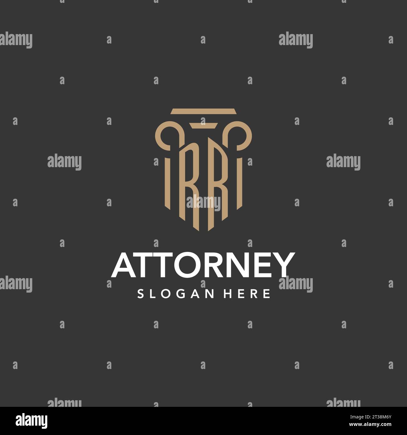 RR logo monogram with pillar style design vector Stock Vector Image ...