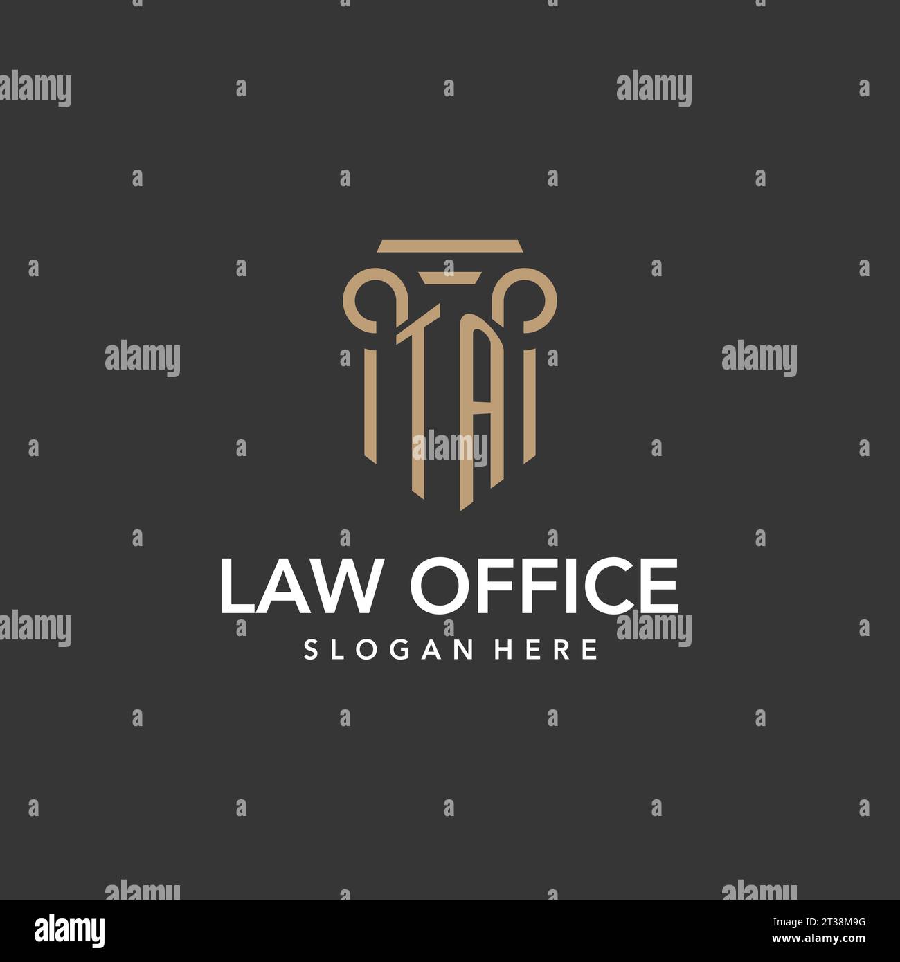 TA logo monogram with pillar style design vector Stock Vector Image ...