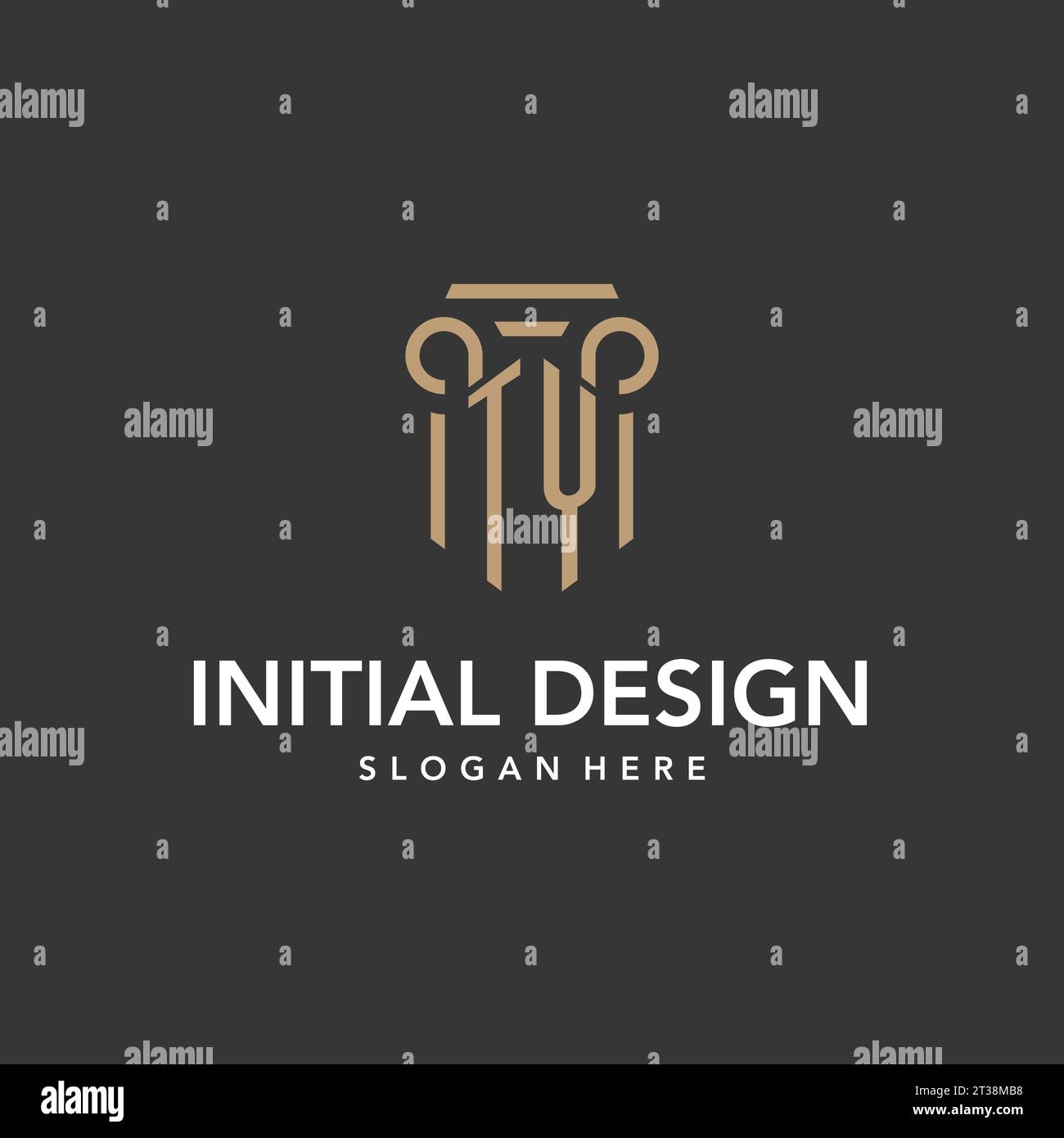 TY logo monogram with pillar style design vector Stock Vector Image ...
