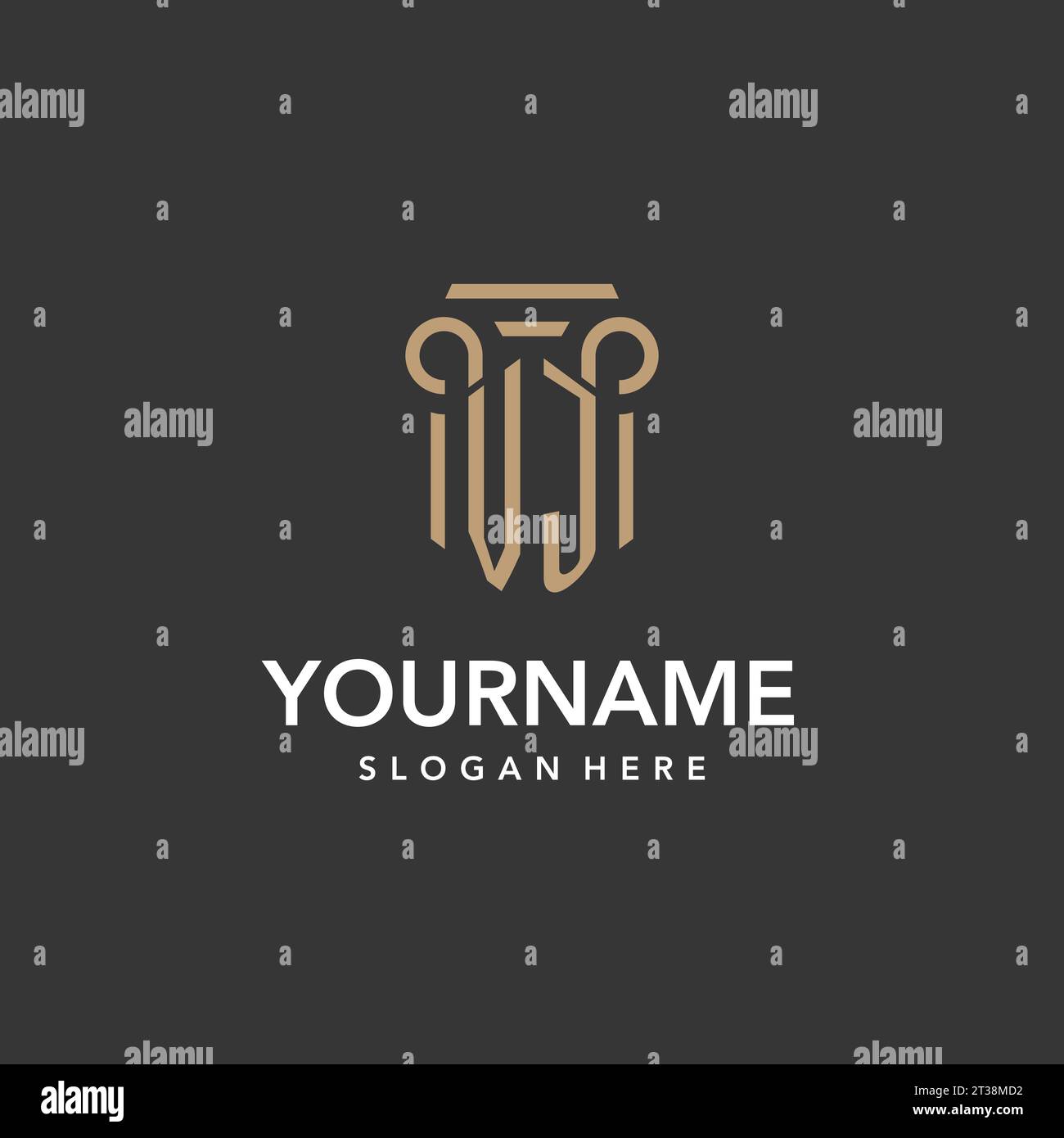 VJ logo monogram with pillar style design vector Stock Vector Image ...