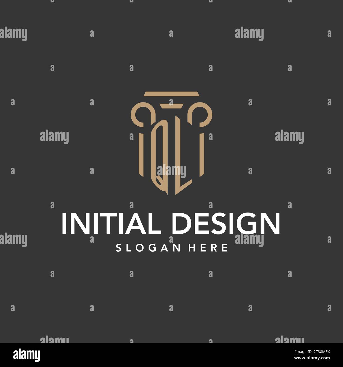 QL logo monogram with pillar style design vector Stock Vector Image ...