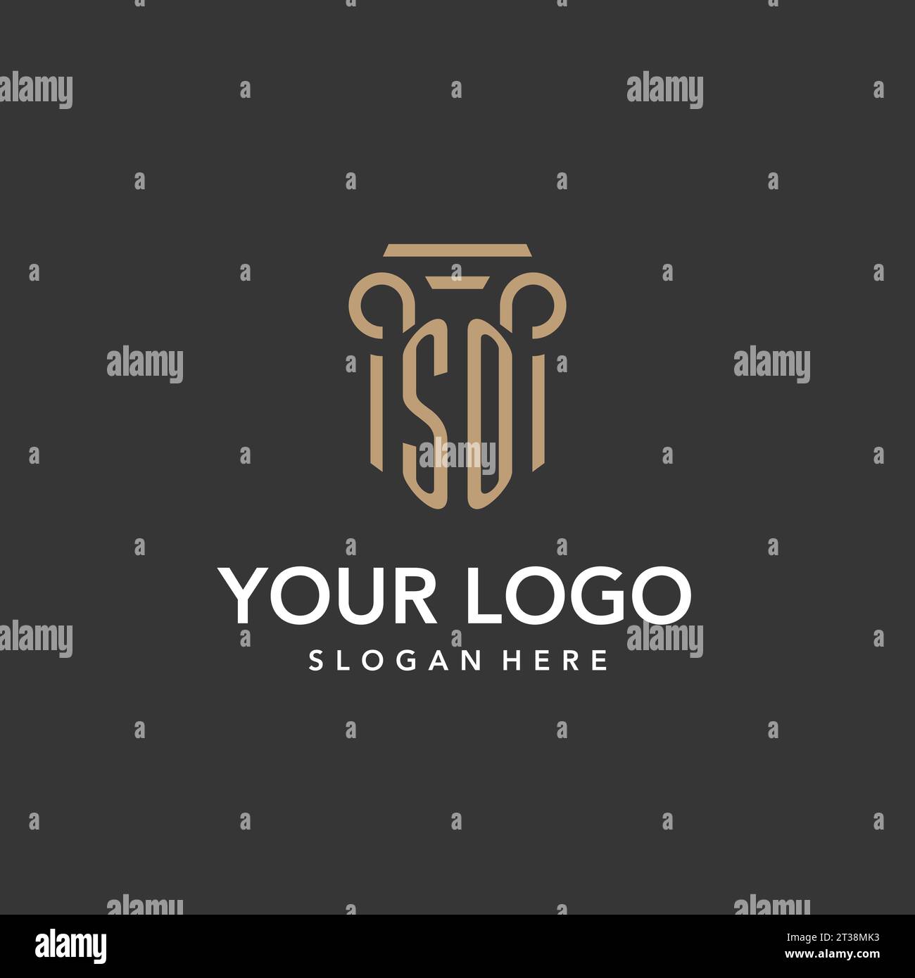 SO logo monogram with pillar style design vector Stock Vector Image ...