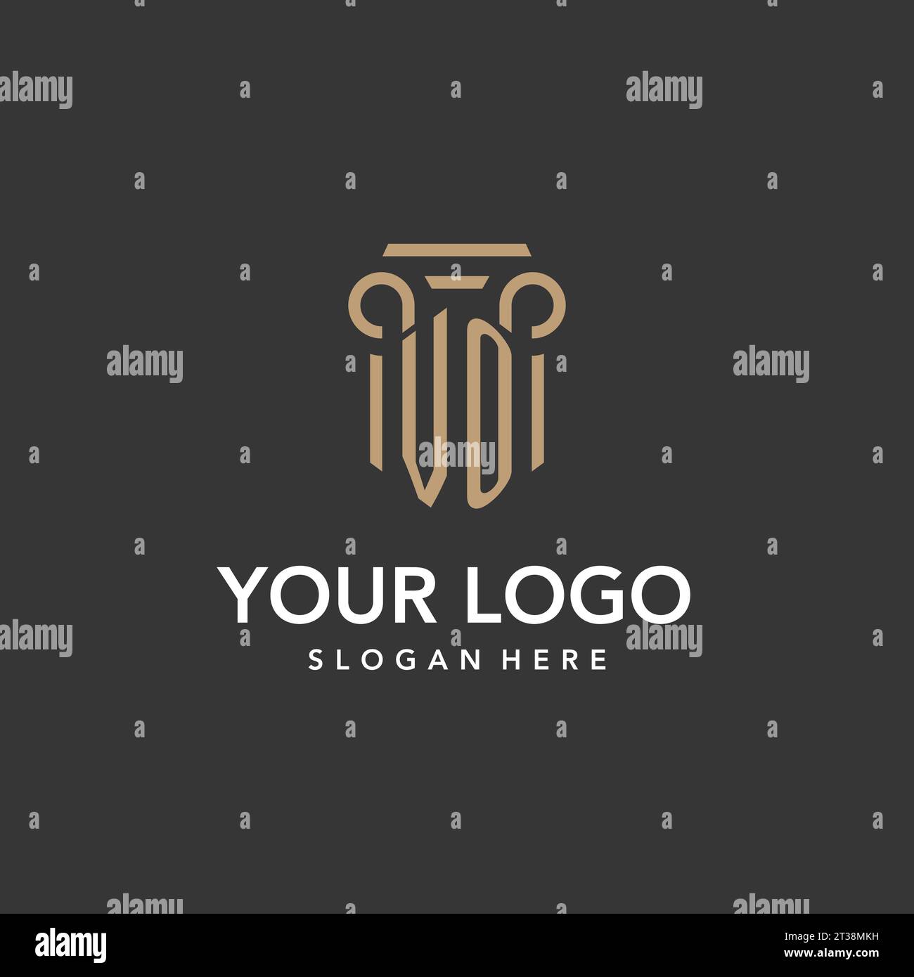 VO logo monogram with pillar style design vector Stock Vector Image ...