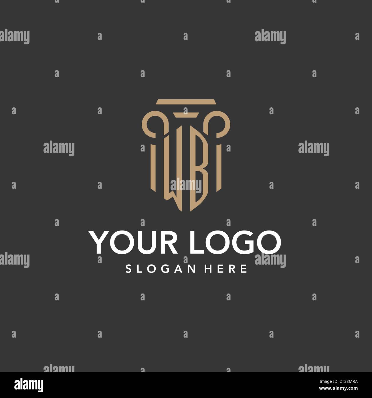 WB logo monogram with pillar style design vector Stock Vector Image ...