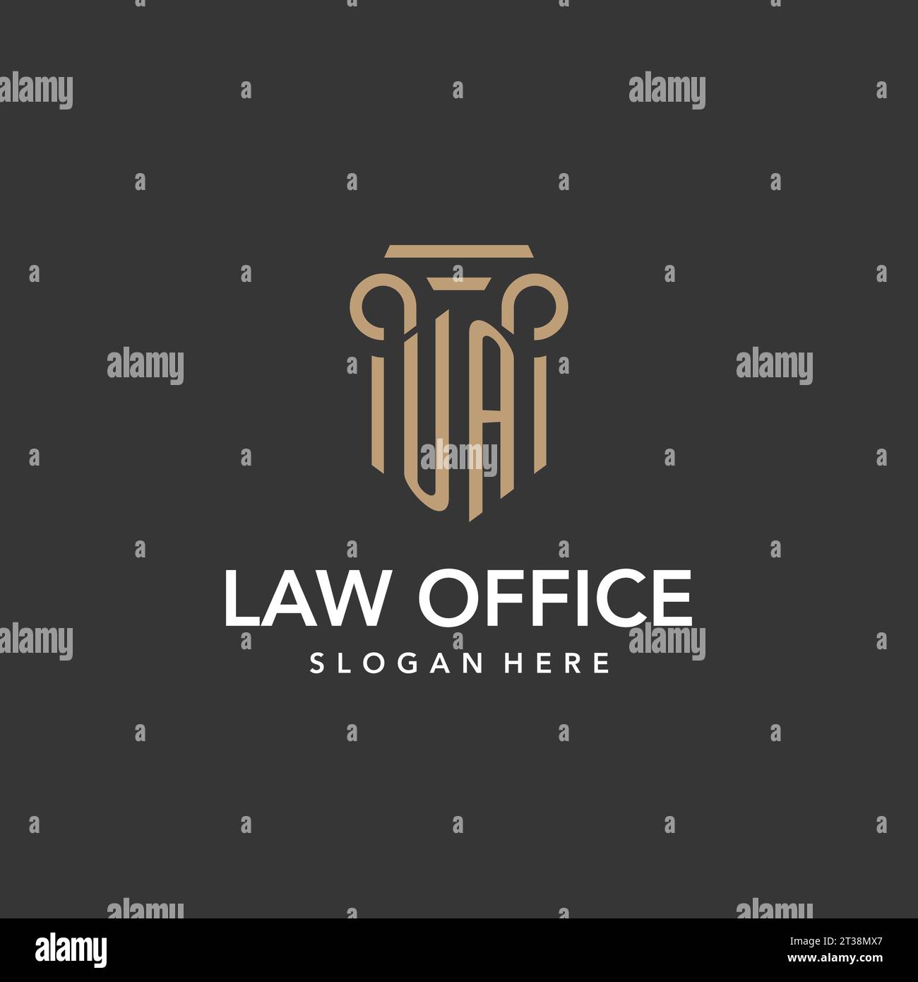 UA logo monogram with pillar style design vector Stock Vector Image ...