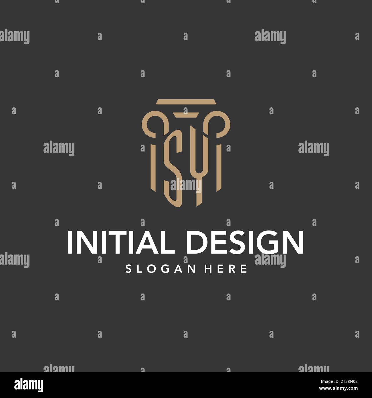 SY logo monogram with pillar style design vector Stock Vector Image ...
