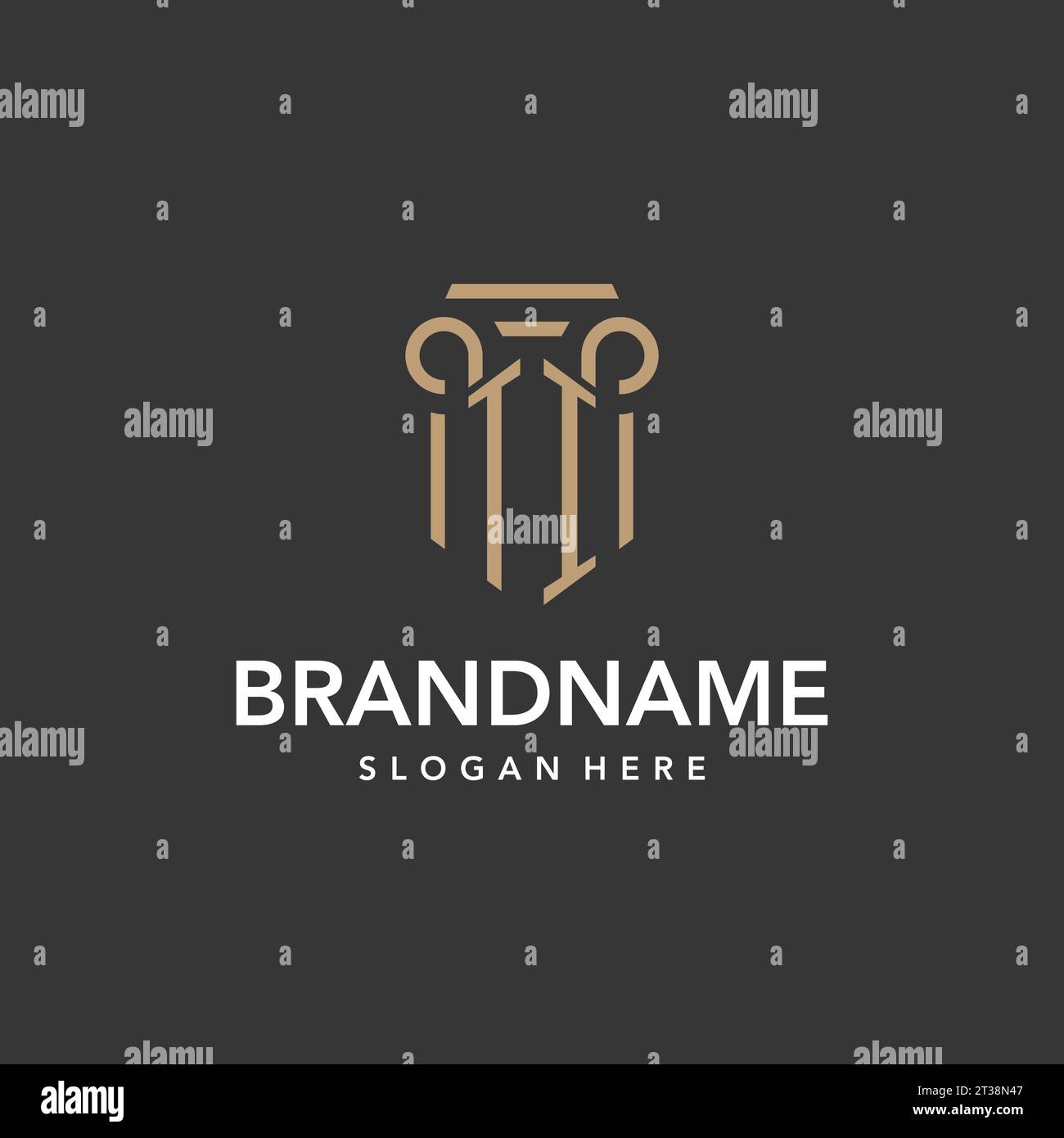 TI logo monogram with pillar style design vector Stock Vector Image ...