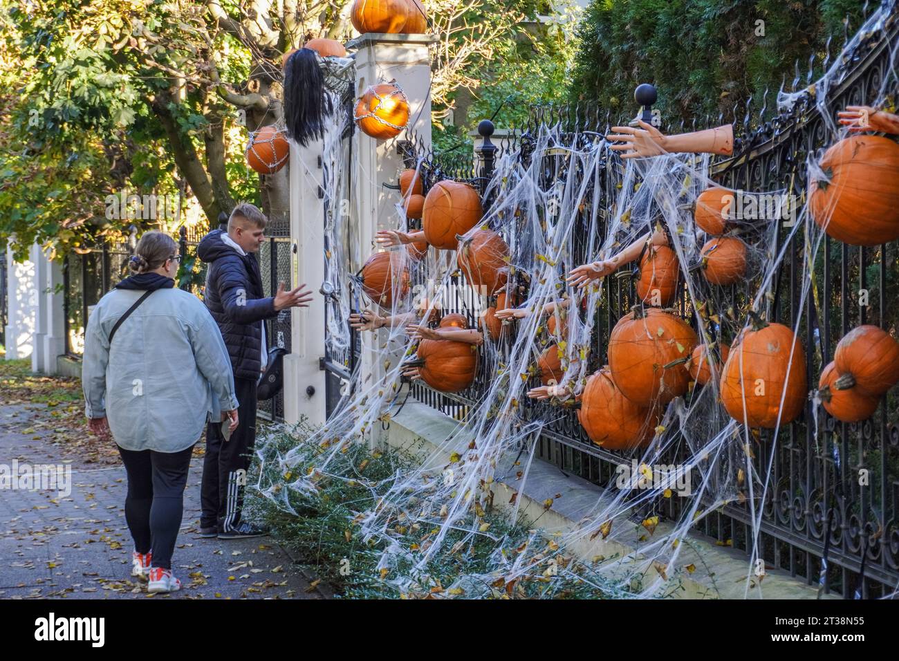 Gdansk, Poland on 23 October 2023 A house decorated with themes from ...