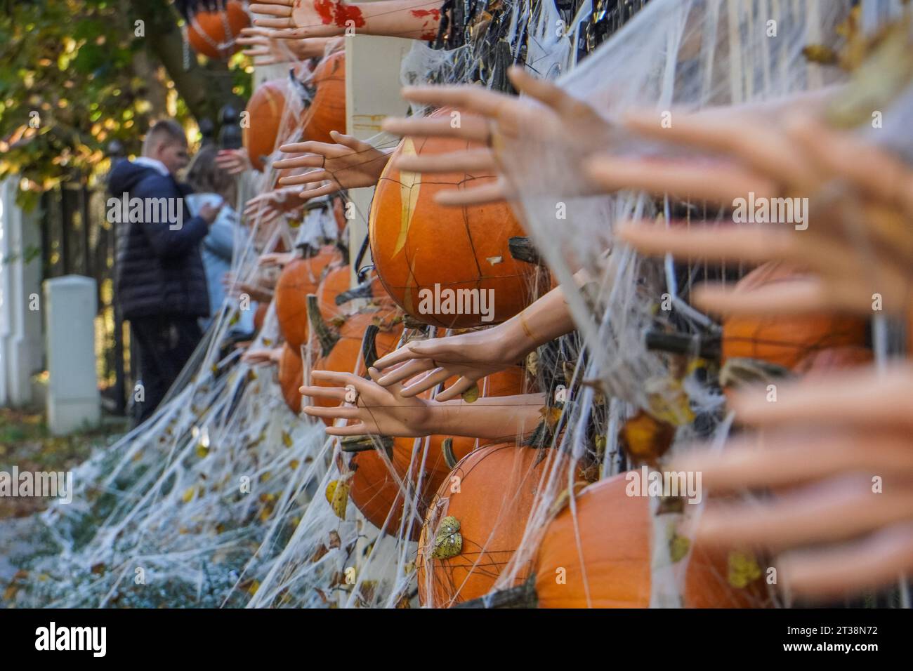 Gdansk, Poland on 23 October 2023 A house decorated with themes from ...