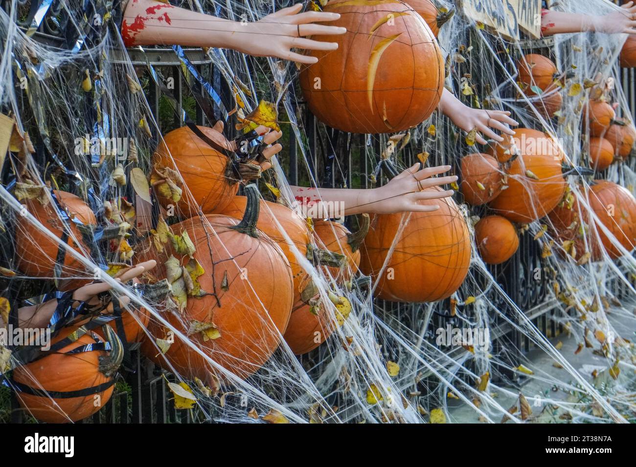 Gdansk, Poland on 23 October 2023 A house decorated with themes from ...