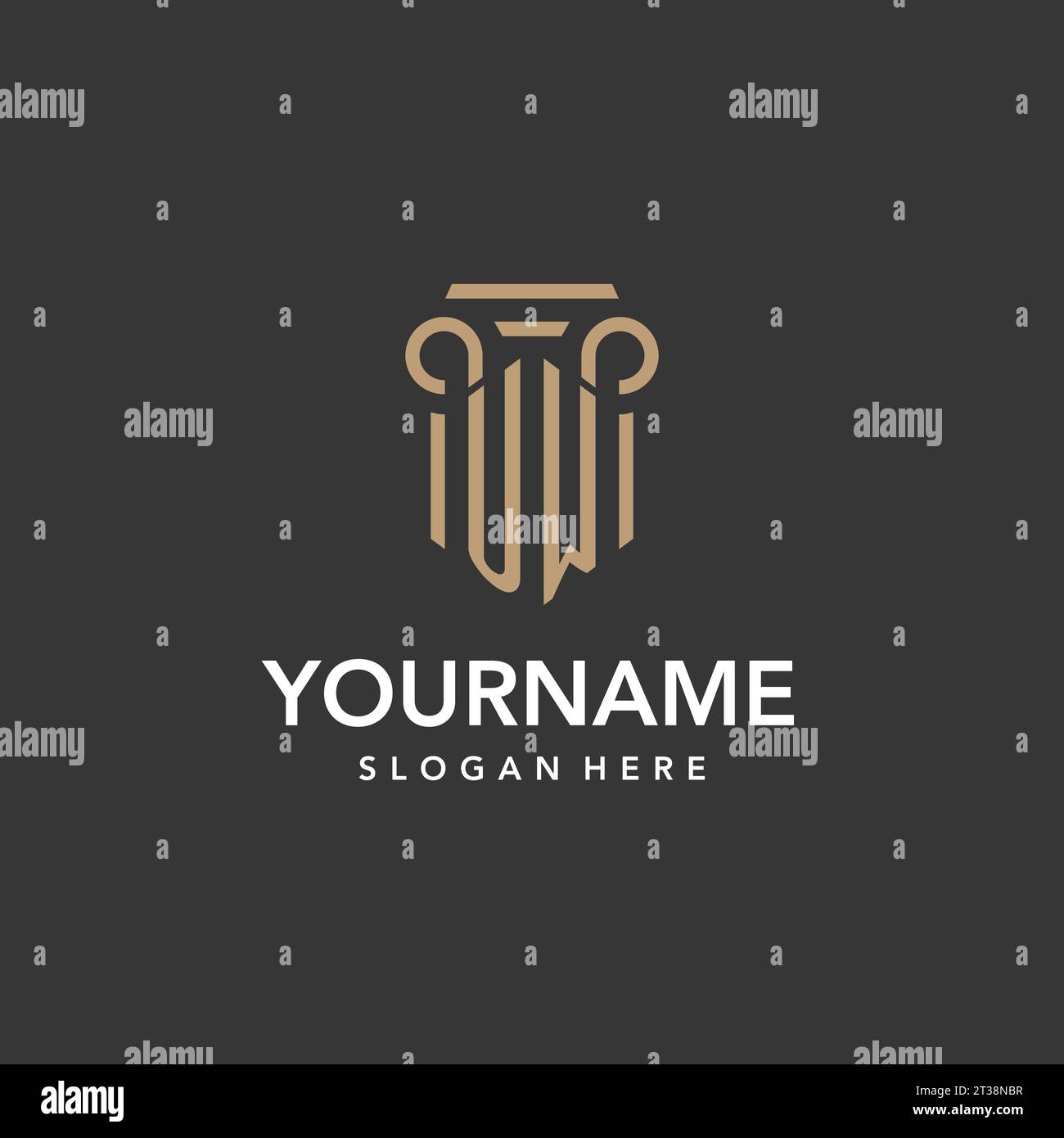 UW logo monogram with pillar style design vector Stock Vector Image ...