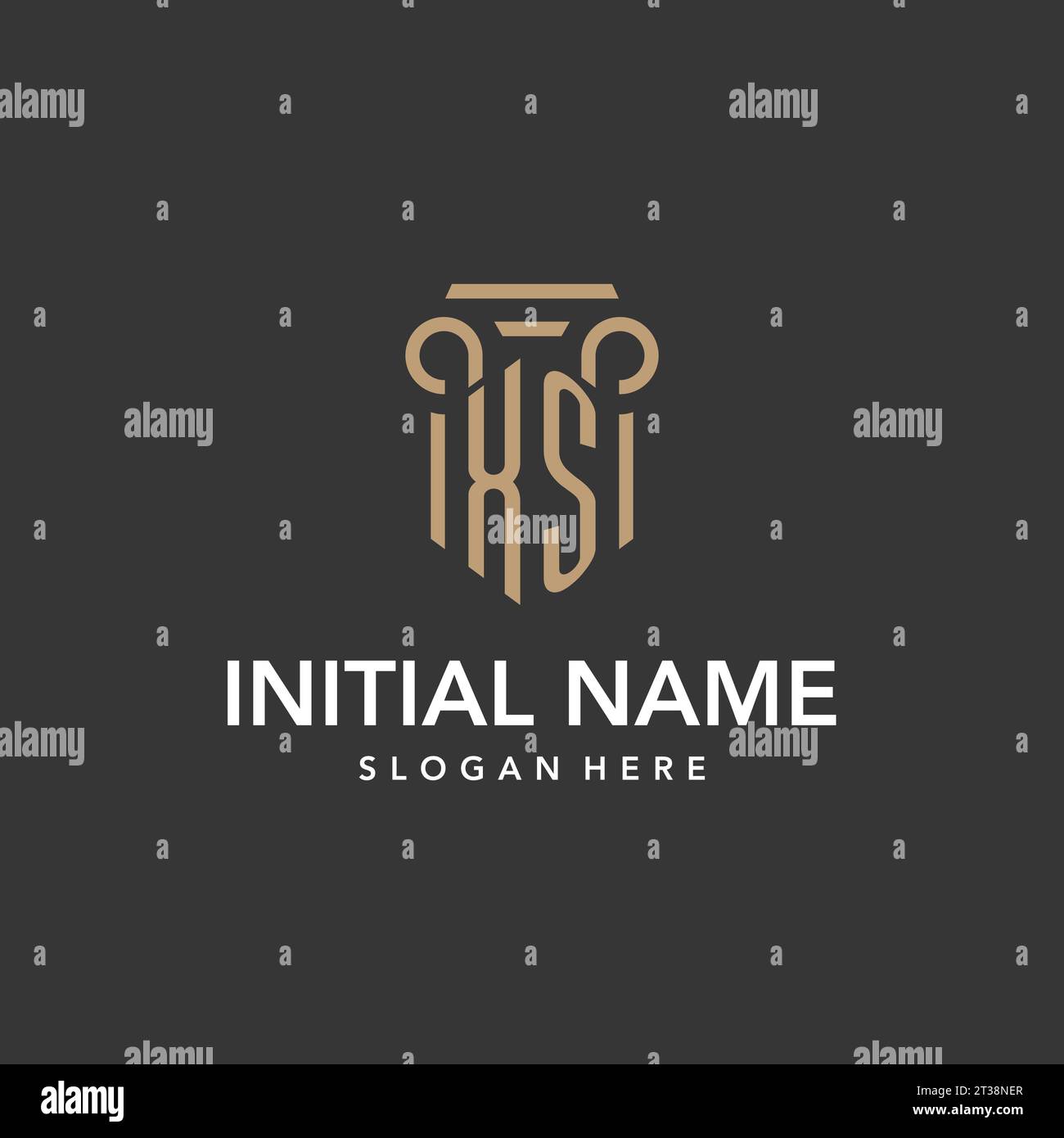 XS logo monogram with pillar style design vector Stock Vector Image ...