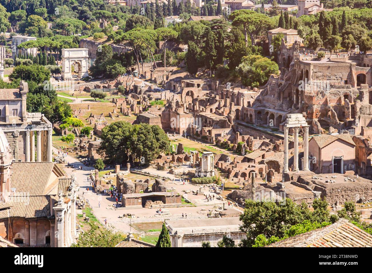 Roman forum from the Republican era, seen from the Vittoriano Stock ...