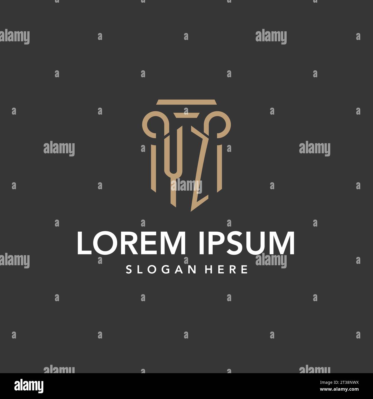 YZ logo monogram with pillar style design vector Stock Vector Image ...