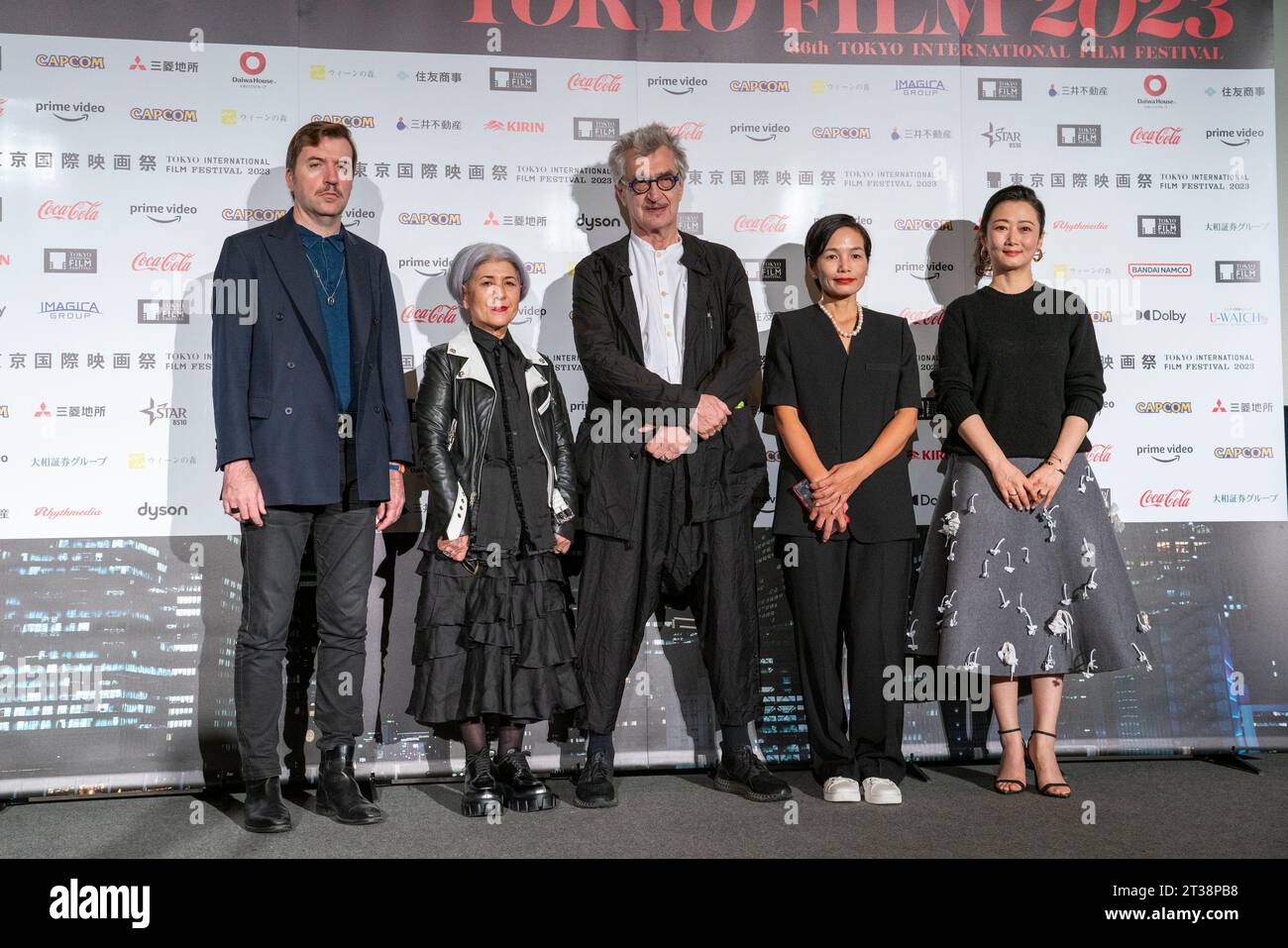 Tokyo, Japan. 24th Oct, 2023. (L-R) Albert Serra, Mizue Kunigane, Wim Wenders, Tran Thi Bich ...