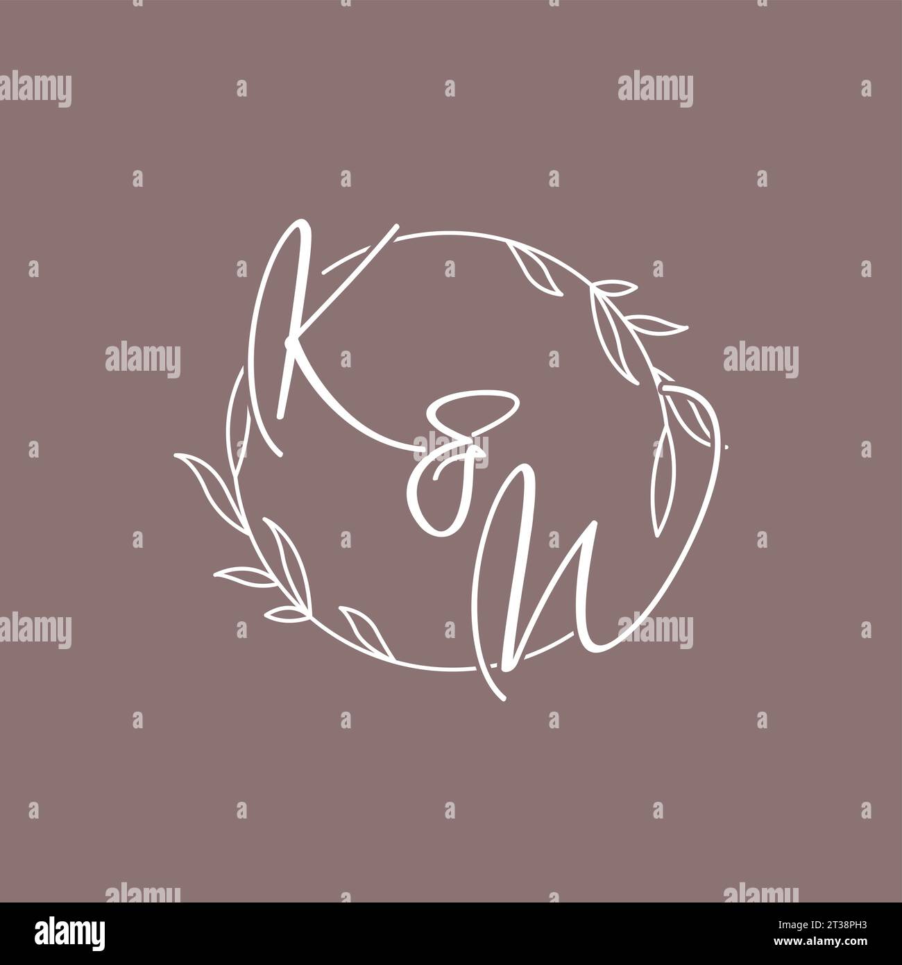 Kw Wedding Initials Monogram Logo Ideas Vector Graphic Stock Vector