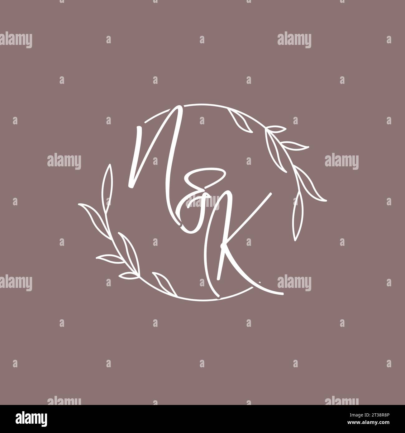 NK wedding initials monogram logo ideas vector graphic Stock Vector ...