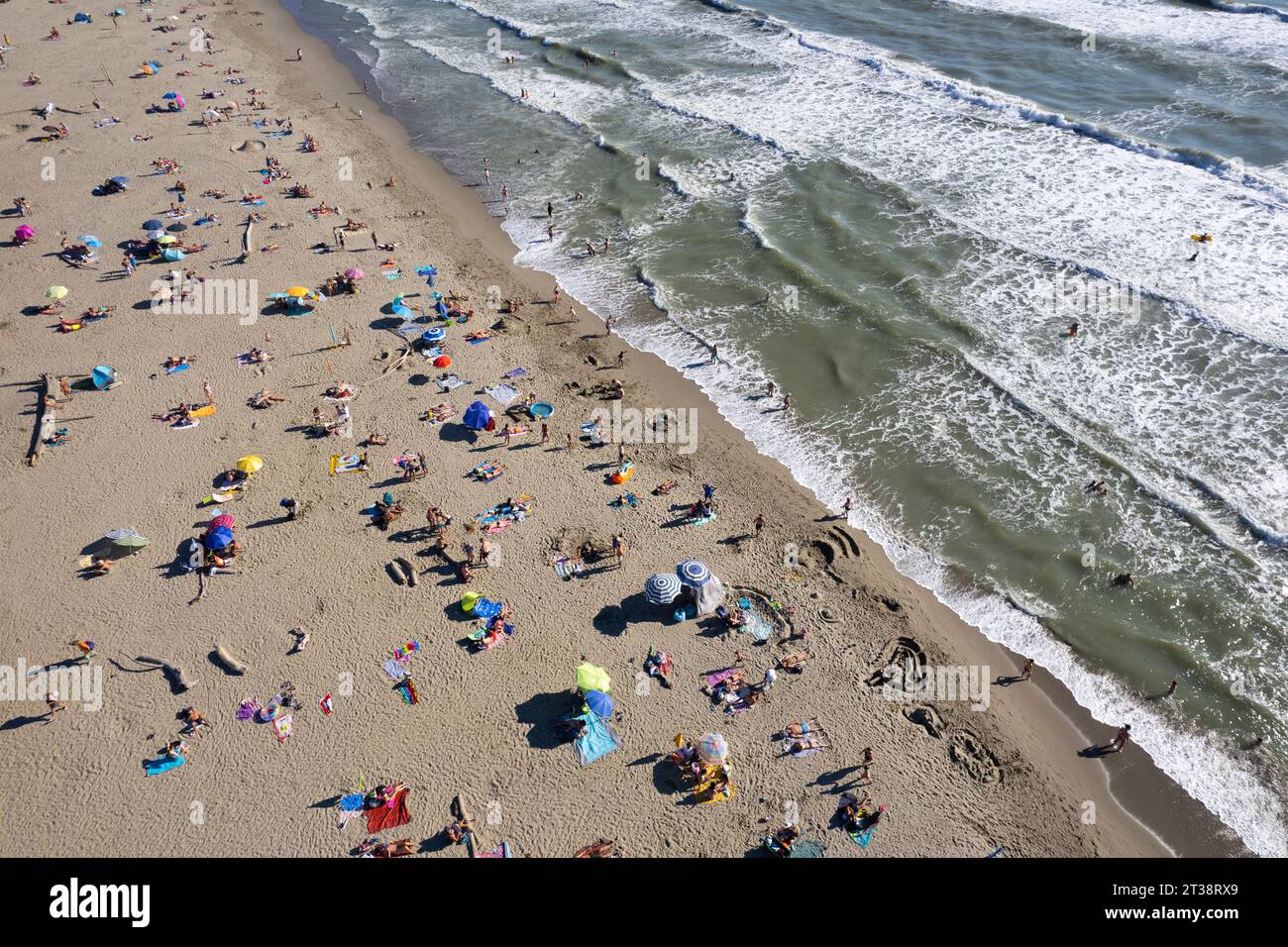 Aerial photographic documentation of a free beach in summer Stock Photo ...