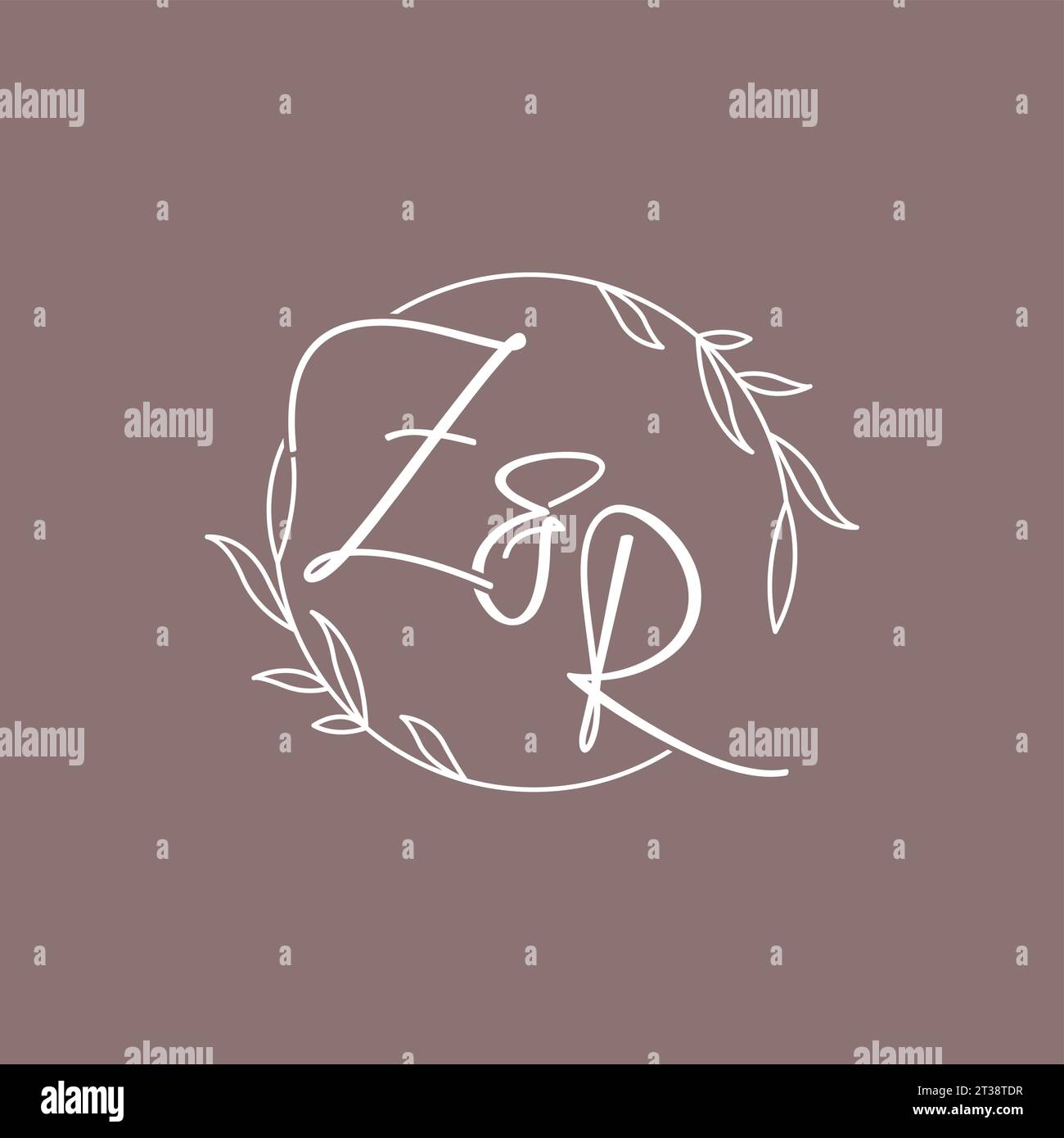 ZR wedding initials monogram logo ideas vector graphic Stock Vector ...