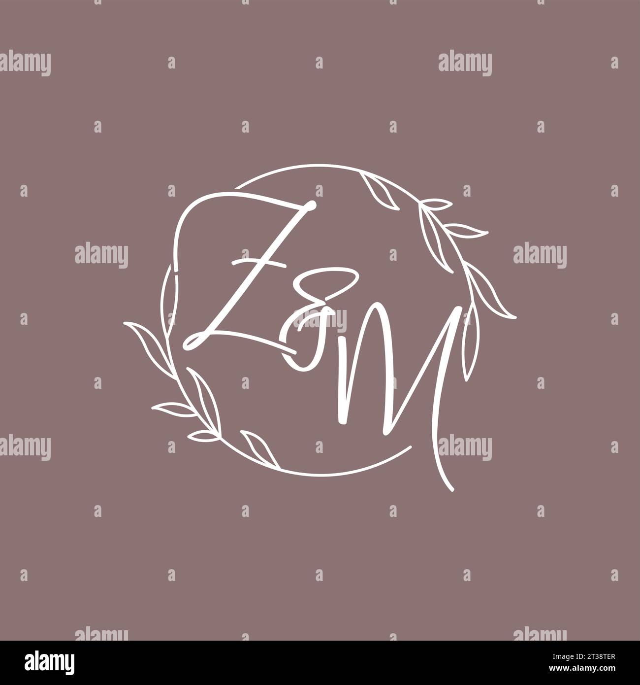ZM wedding initials monogram logo ideas vector graphic Stock Vector ...