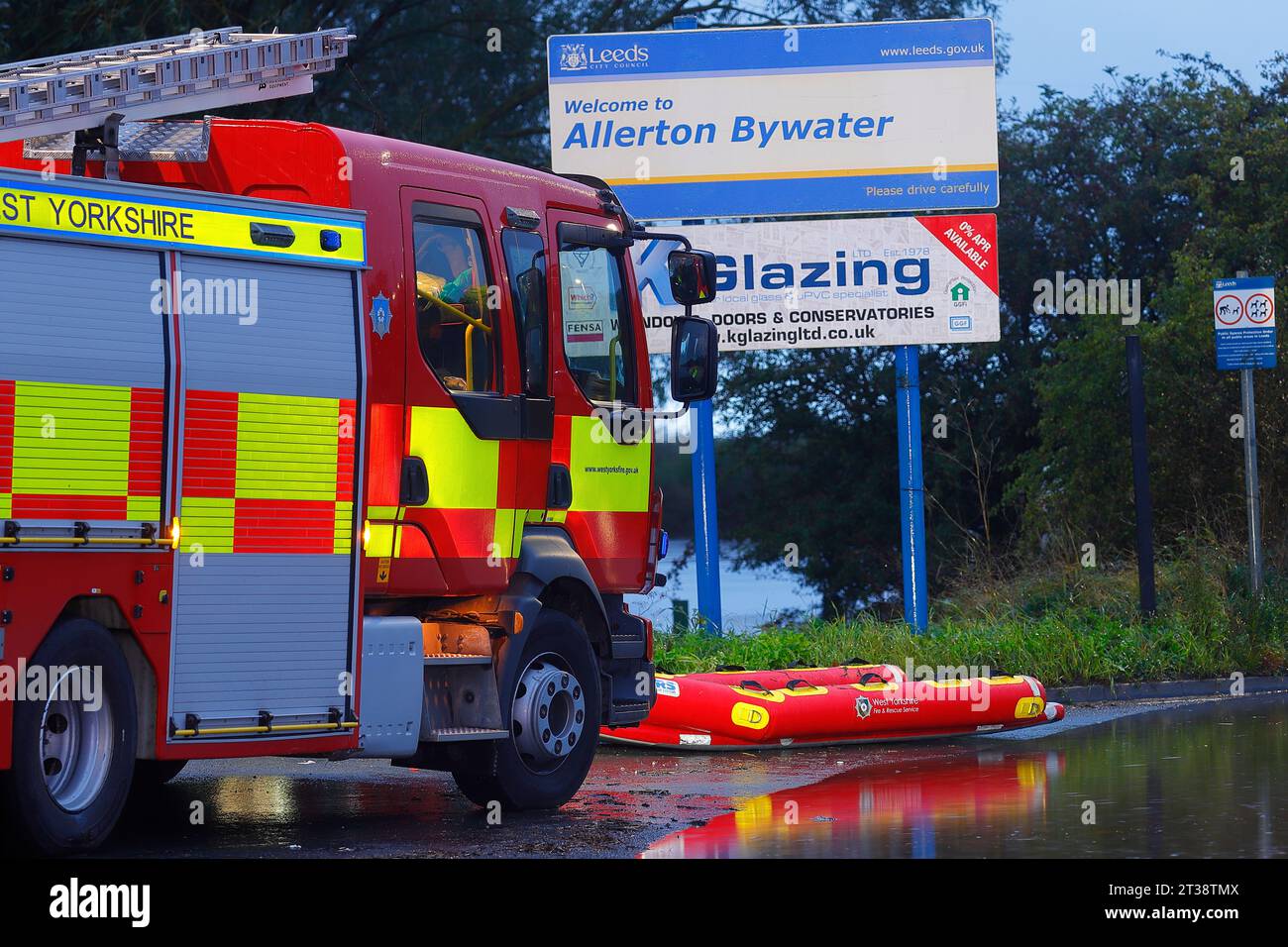 21st October Storm Babet flooding in Allerton Bywater,West Yorkshire,UK ...
