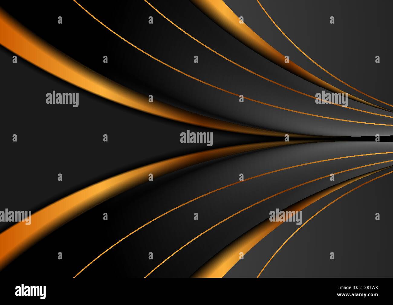 Black and bronze abstract waves corporate glossy geometric background. Vector design Stock ...