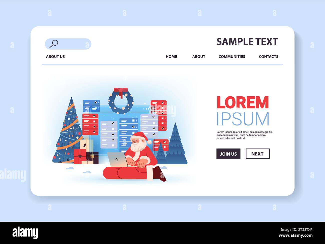 santa claus in red costume making complete tasks on checklist happy new ...