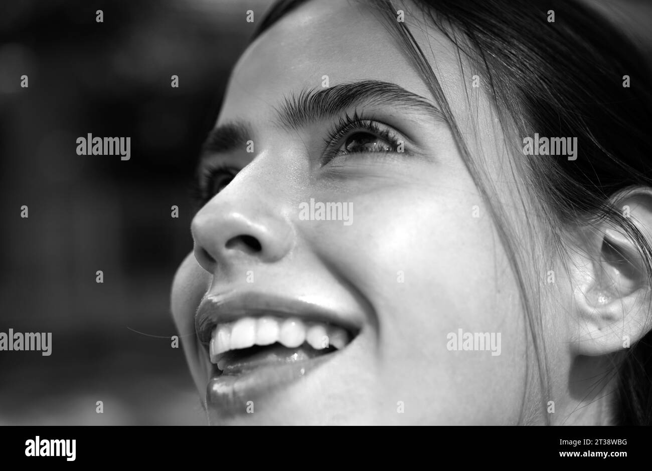 Laughing woman. Portrait of happy smiling girl. Cheerful young ...