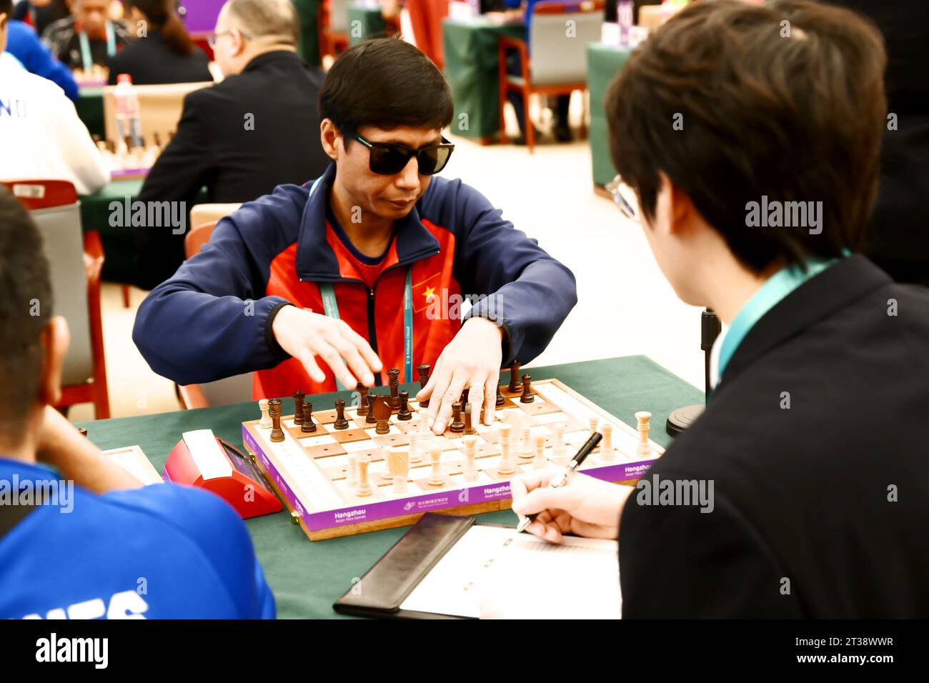 Hangzhou, China. 24th Oct, 2023. General View Chess match at Hangzhou ...
