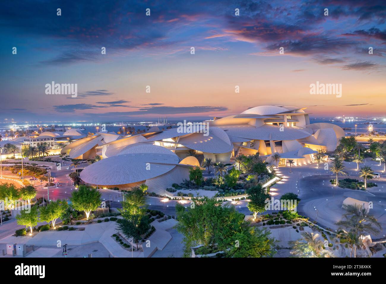 Sunset View at Qatar National Museum Doha Qatar Stock Photo - Alamy