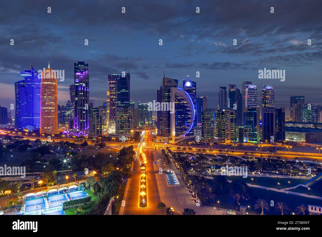 High rise office buildings on the Corniche in Doha Stock Photo - Alamy