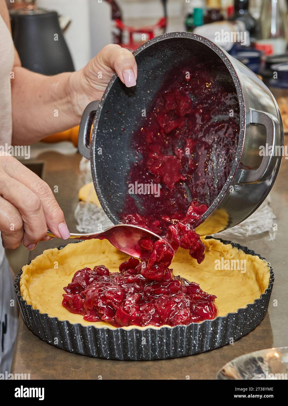 Baker makes dough making cake hi-res stock photography and images - Alamy