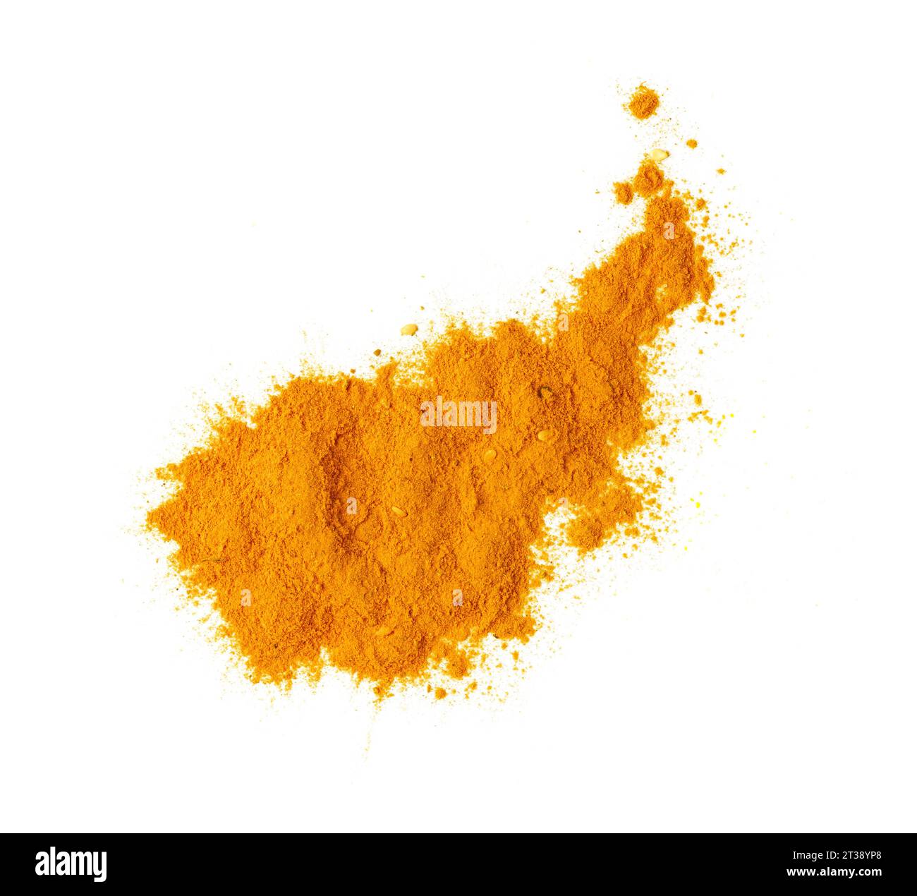 Heap of turmeric powder isolated on white background Stock Photo - Alamy