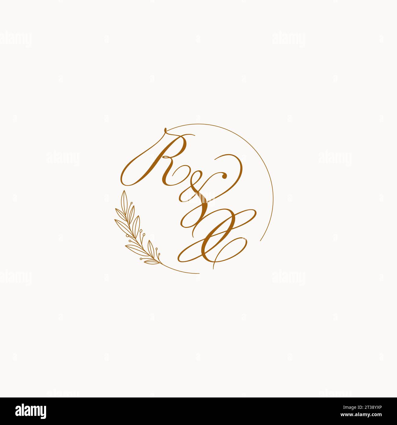 Initials RX wedding monogram logo with leaves and elegant circular lines vector graphic Stock ...