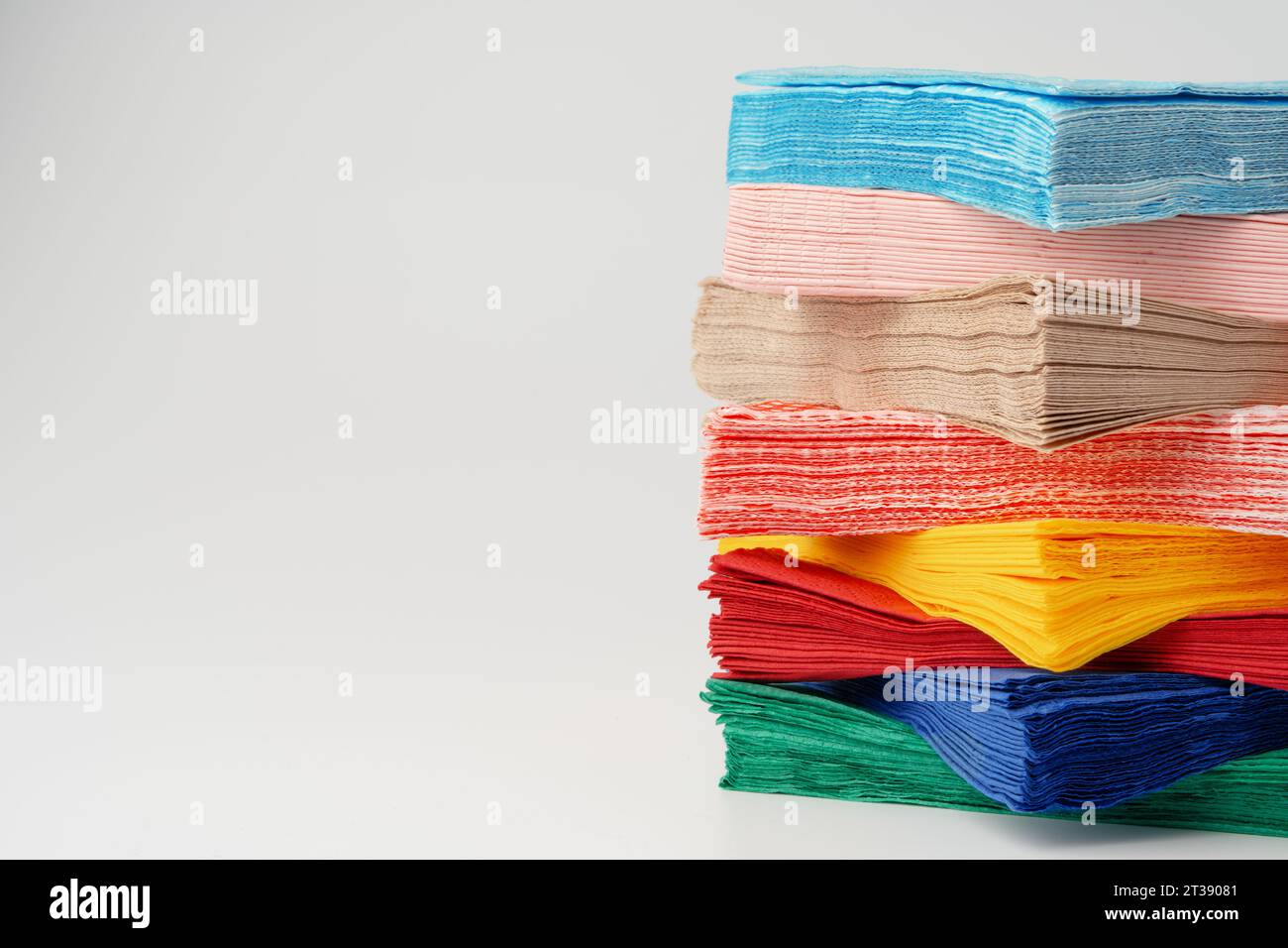 Stack of paper napkins on white background Stock Photo - Alamy