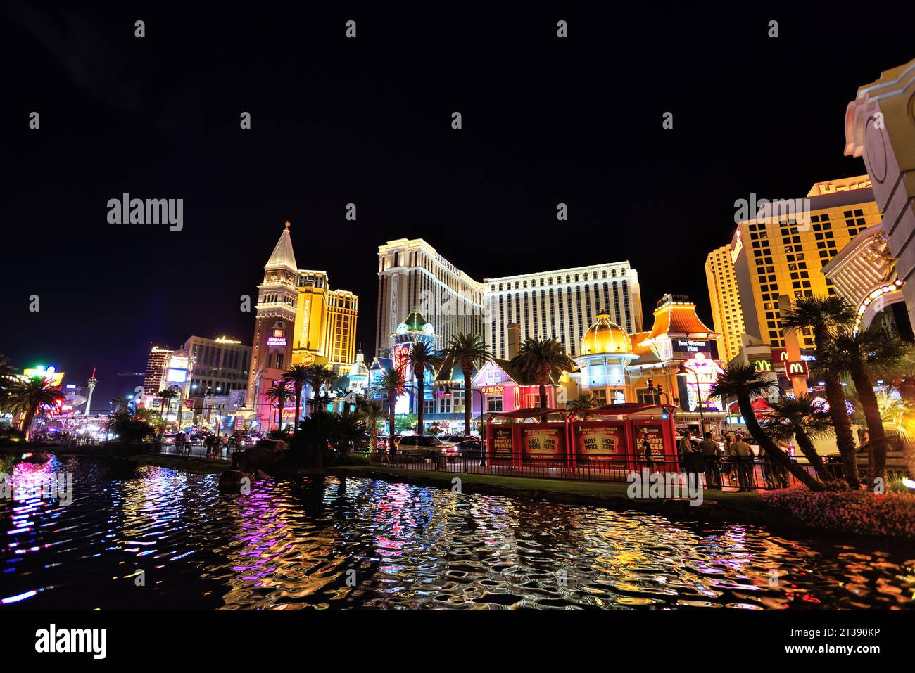 Reflections of Las Vegas Strip Hotels and Casinos - Nevada, USA Stock ...
