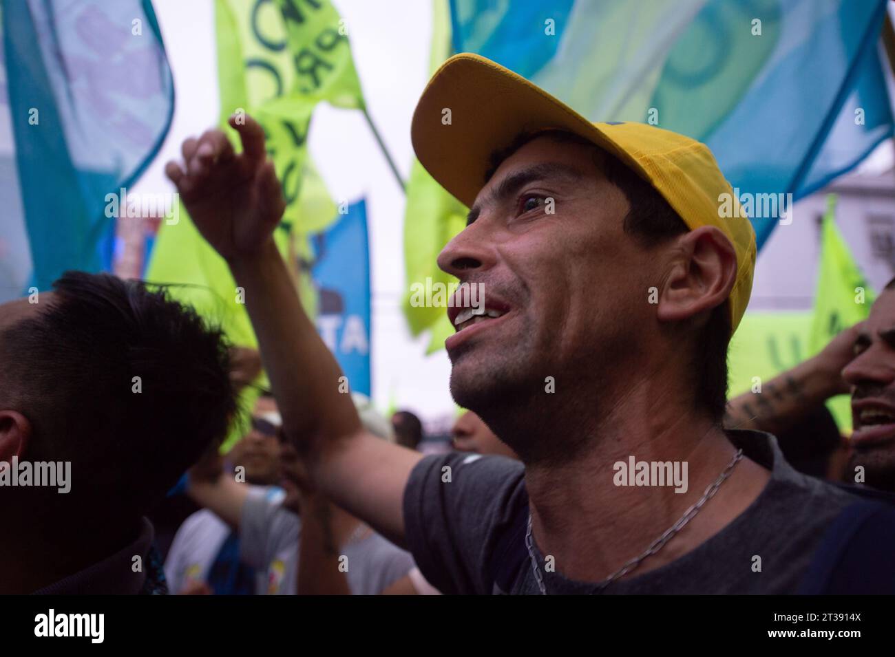 Buenos Aires, Argentina. 22nd Oct, 2023. Supporters of Peronism are ...