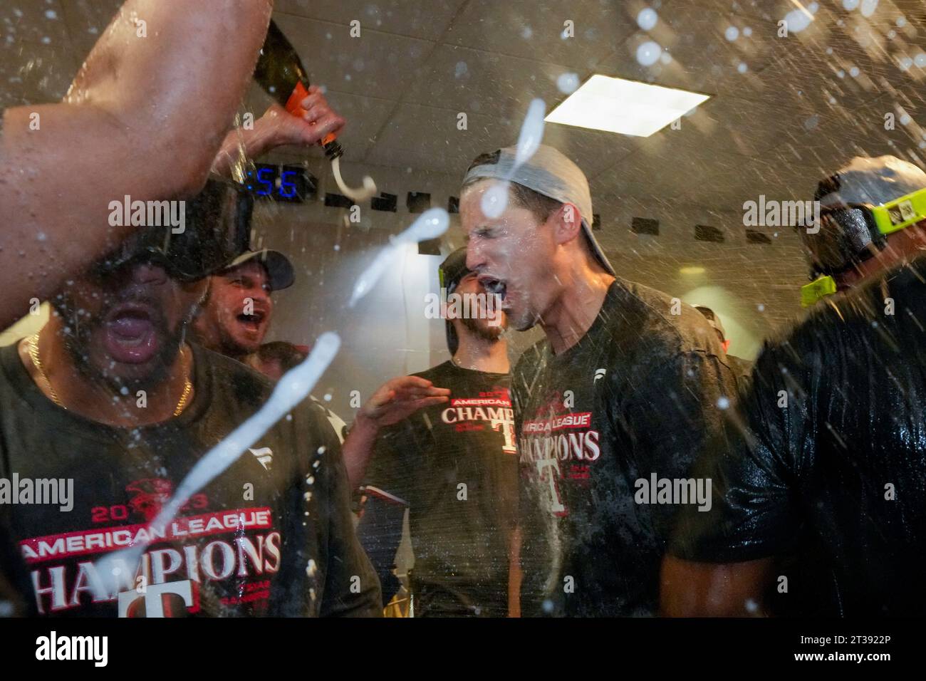 Texas Rangers' Corey Seager celebrates after Game 7 of the baseball AL ...