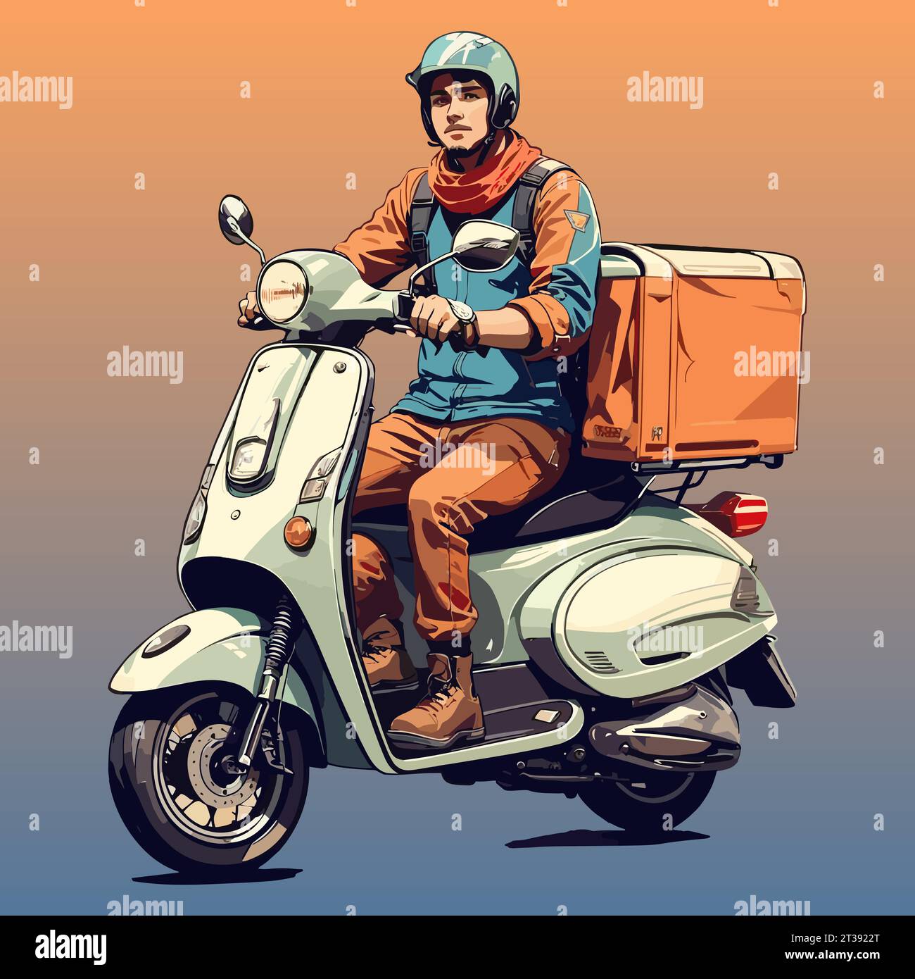 Food delivery motorcycle with driver Stock Vector Image & Art - Alamy