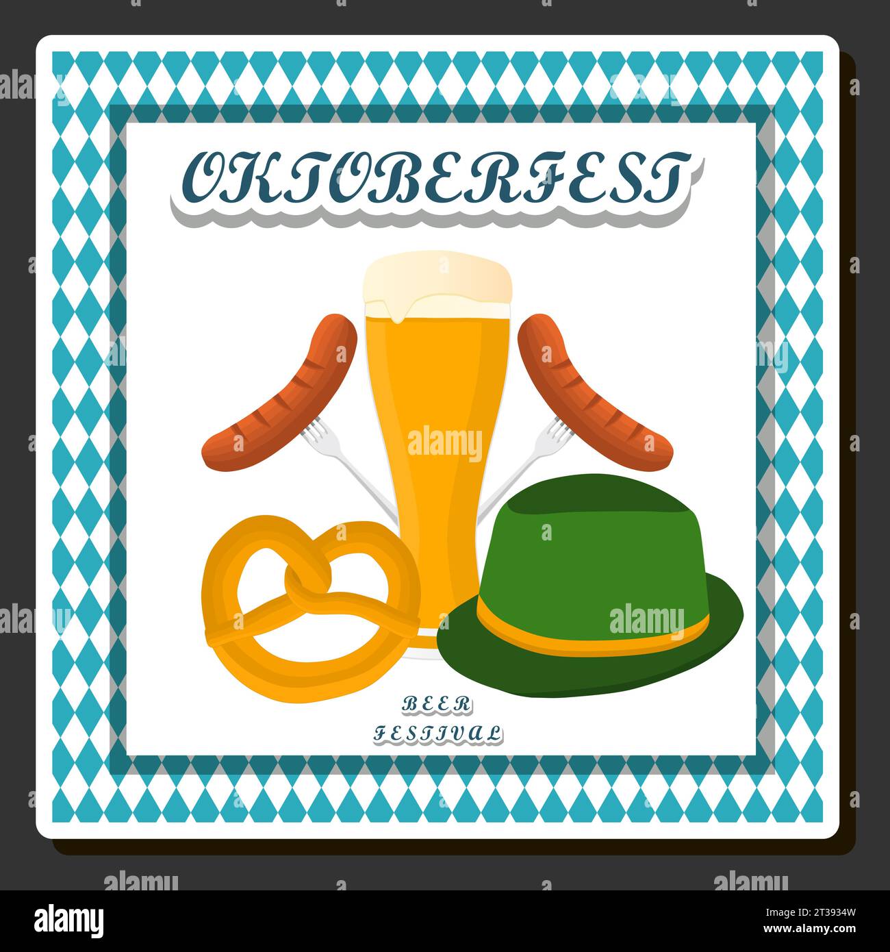 Beautiful color illustration on theme of celebrating annual Oktoberfest ...