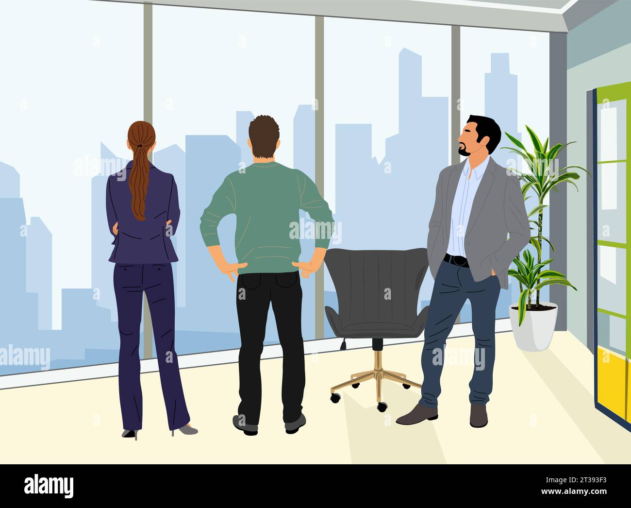 Businessman window city view Stock Vector Images - Alamy