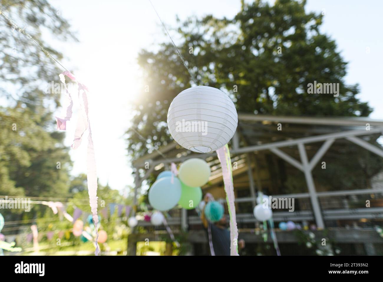 Close up of a paper lantern at a garden party. Ideas for simple elegant ...