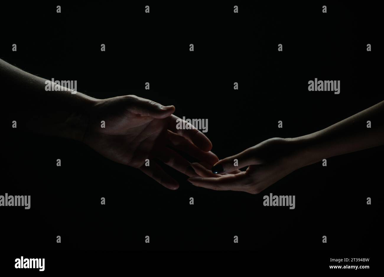 Two hands reaching toward. Helping hand outstretched for salvation on ...