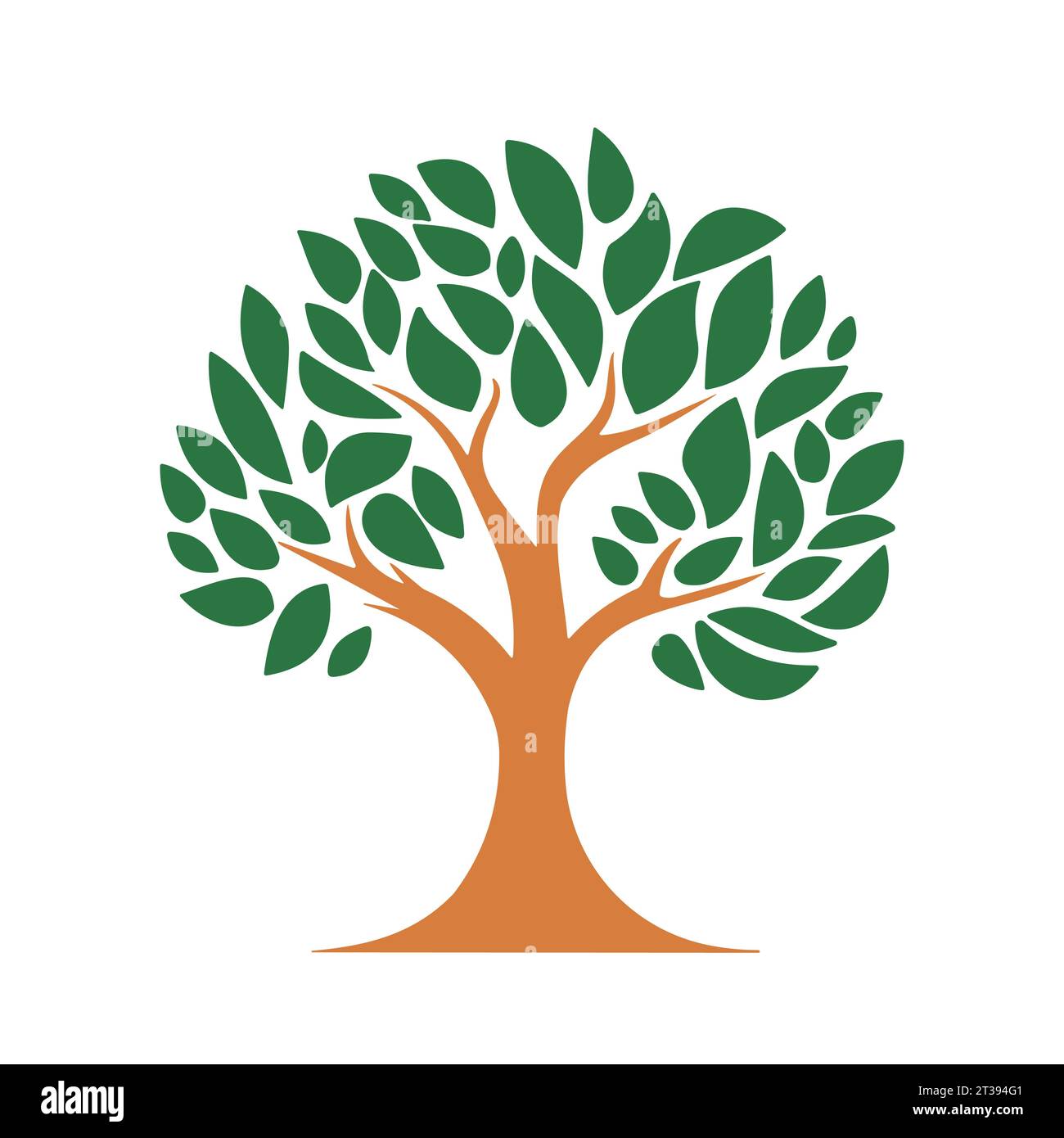 Tree logo design. Tree icon isolated. Cute tree symbol with leaves ...