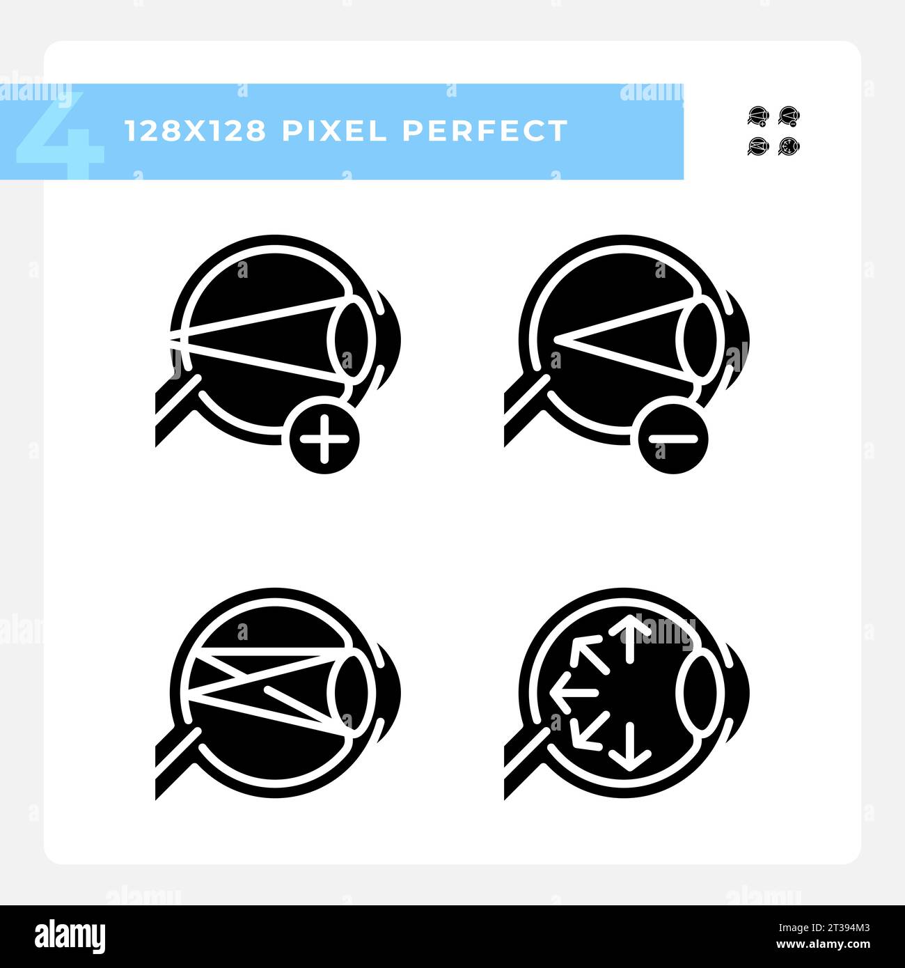 Glyph style simple eye care icons collection Stock Vector Image & Art ...