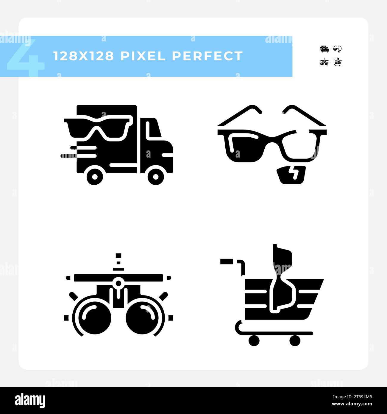 Glyph style simple eye care icons collection Stock Vector Image & Art ...