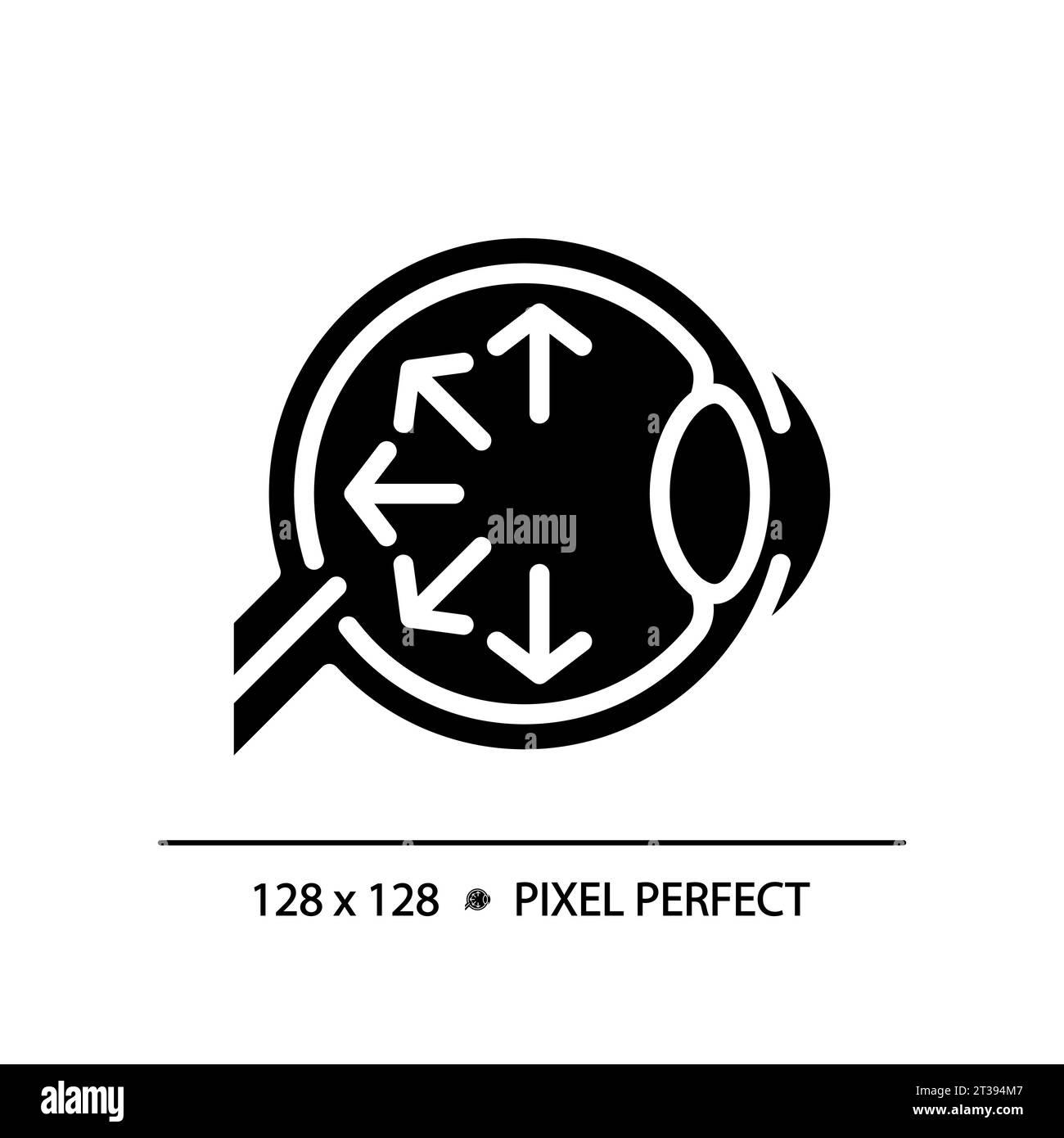 2D black glyph style eyeball with arrow symbols icon Stock Vector Image ...