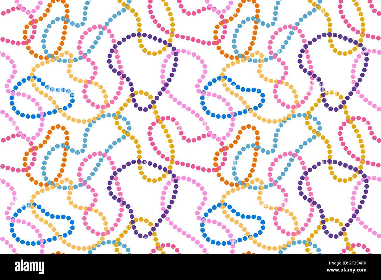 Dotted squiggle cute naive seamless pattern. Creative bright scribble ...